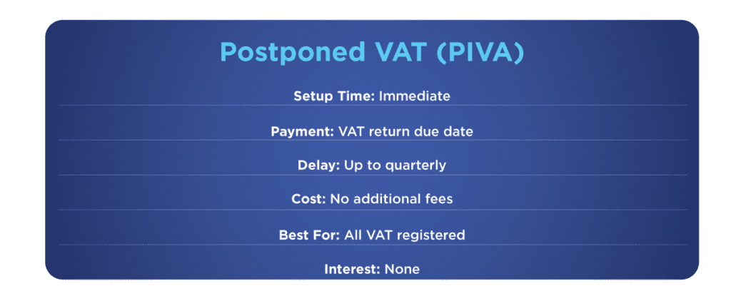 no postponed vat statement